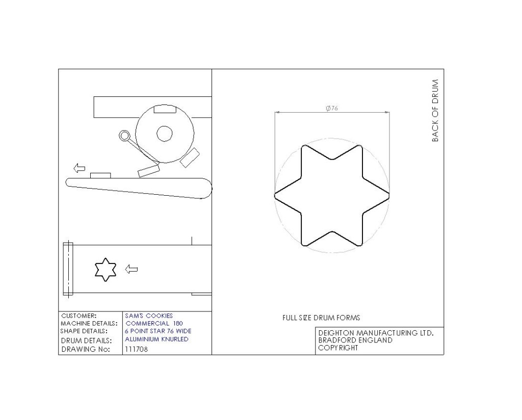 Single Drum Shapes 6 Pointed Star